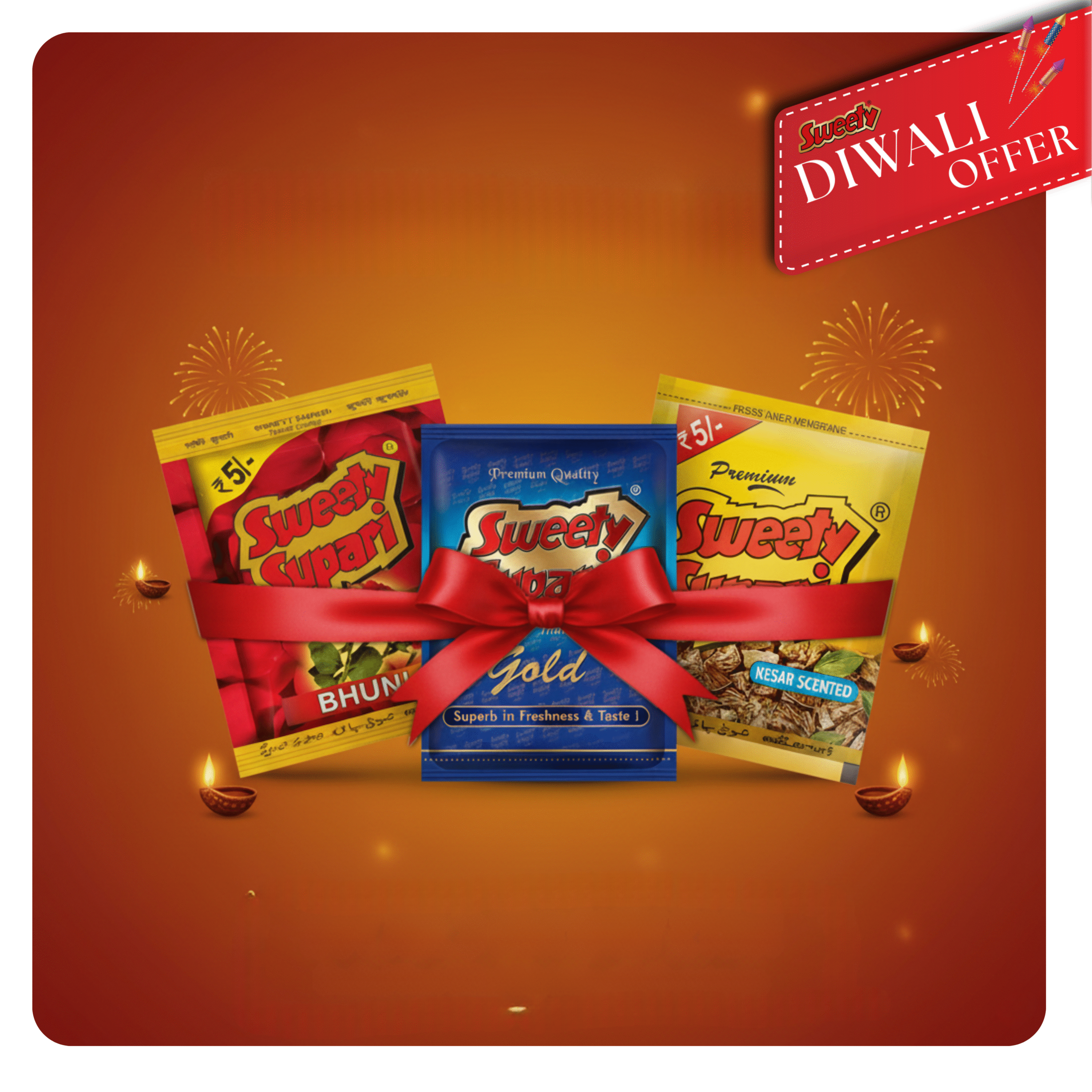 Sweety Supari Ultimate Flavour Collection: Gold, Bhuni & Kesar Scented ...